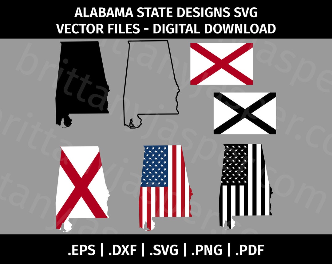 Alabama State Flag SVG Vector Clip Art - Cut Files for Cricut ...