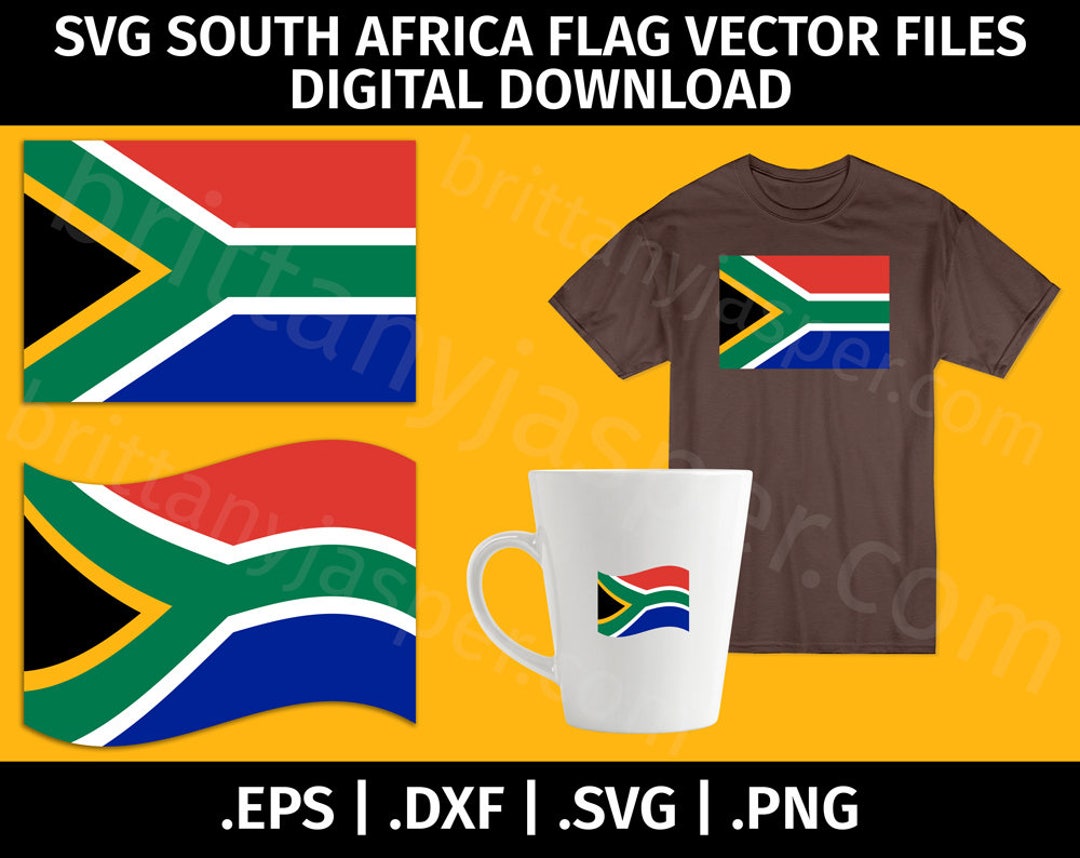 South Africa Flag SVG Vector Clip Art Cut Files for Cricut - Etsy