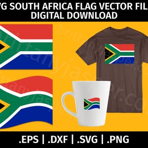 South Africa Flag SVG Vector Clip Art Cut Files for Cricut - Etsy