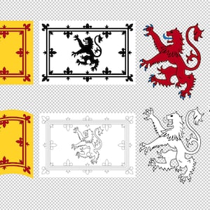 Scotland Lion Rampant Flag Layered SVG Vector Clip Art - Cut Files for ...