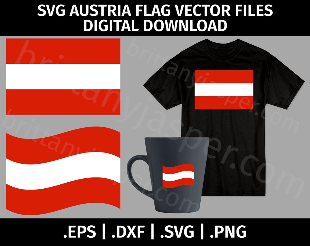 Austria Flag SVG Vector Clip Art Cutting Files for Cricut, Silhouette ...