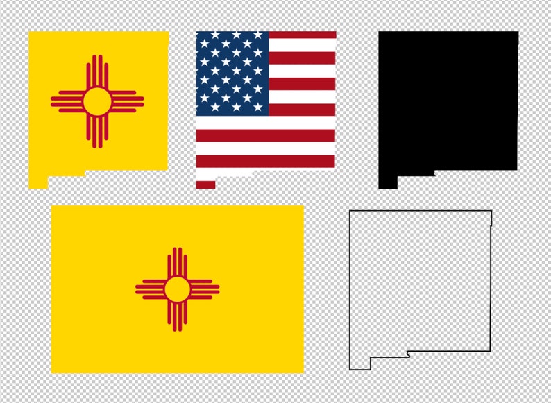New Mexico State Flag SVG Vector Clip Art Cutting Files for - Etsy