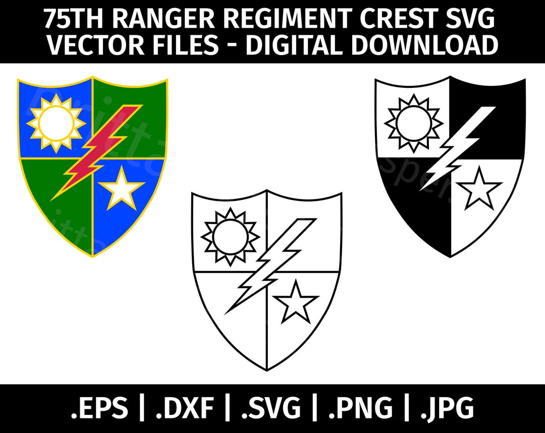 Army 75th Ranger Regiment Unit Crest SVG Vector Clip Art Cut Files for ...