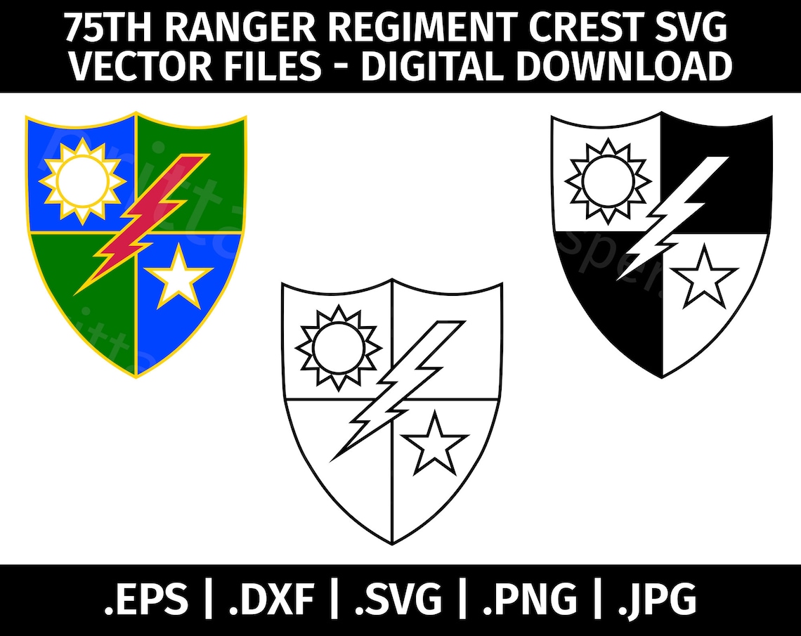 Army 75th Ranger Regiment Unit Crest SVG Vector Clip Art | Etsy