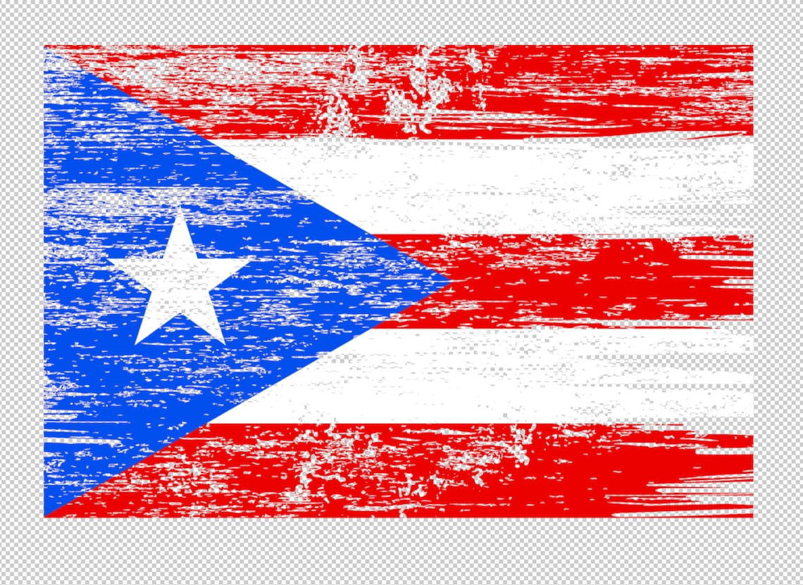 Distressed Puerto Rico Flag SVG Design ClipArt Vector | Etsy