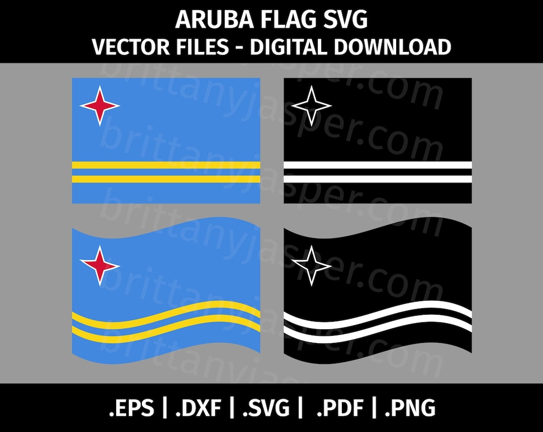Aruba Flag SVG Vector Clip Art - Cut Files for Cricut, Silhouette - Eps ...