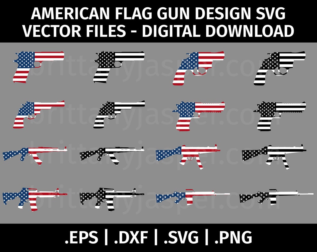 Patriotic Gun Design SVG Vector Clip Art - Cut Files for Cricut ...