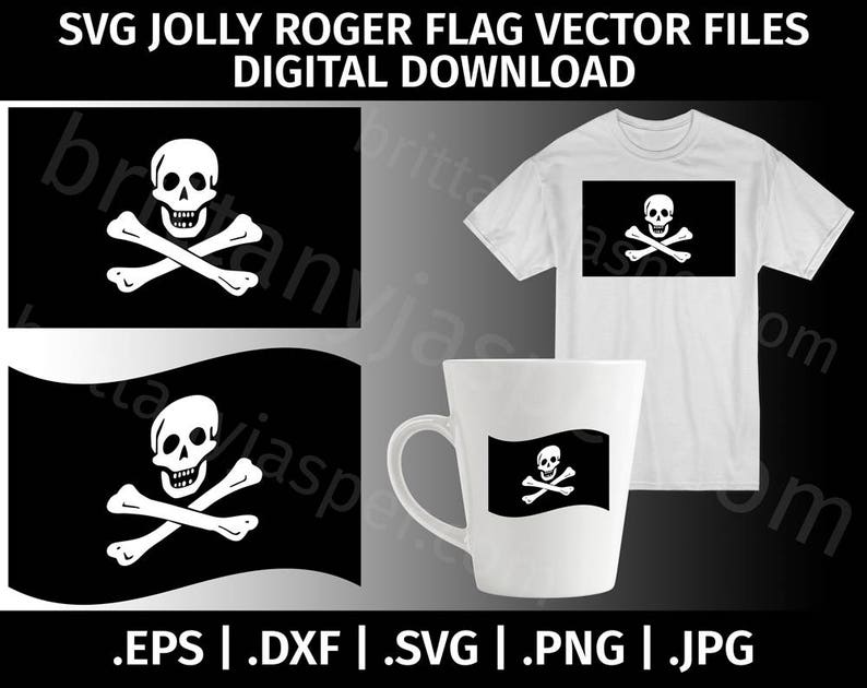 Jolly Roger Pirate Flag SVG Vector Clip Art Cutting Files | Etsy