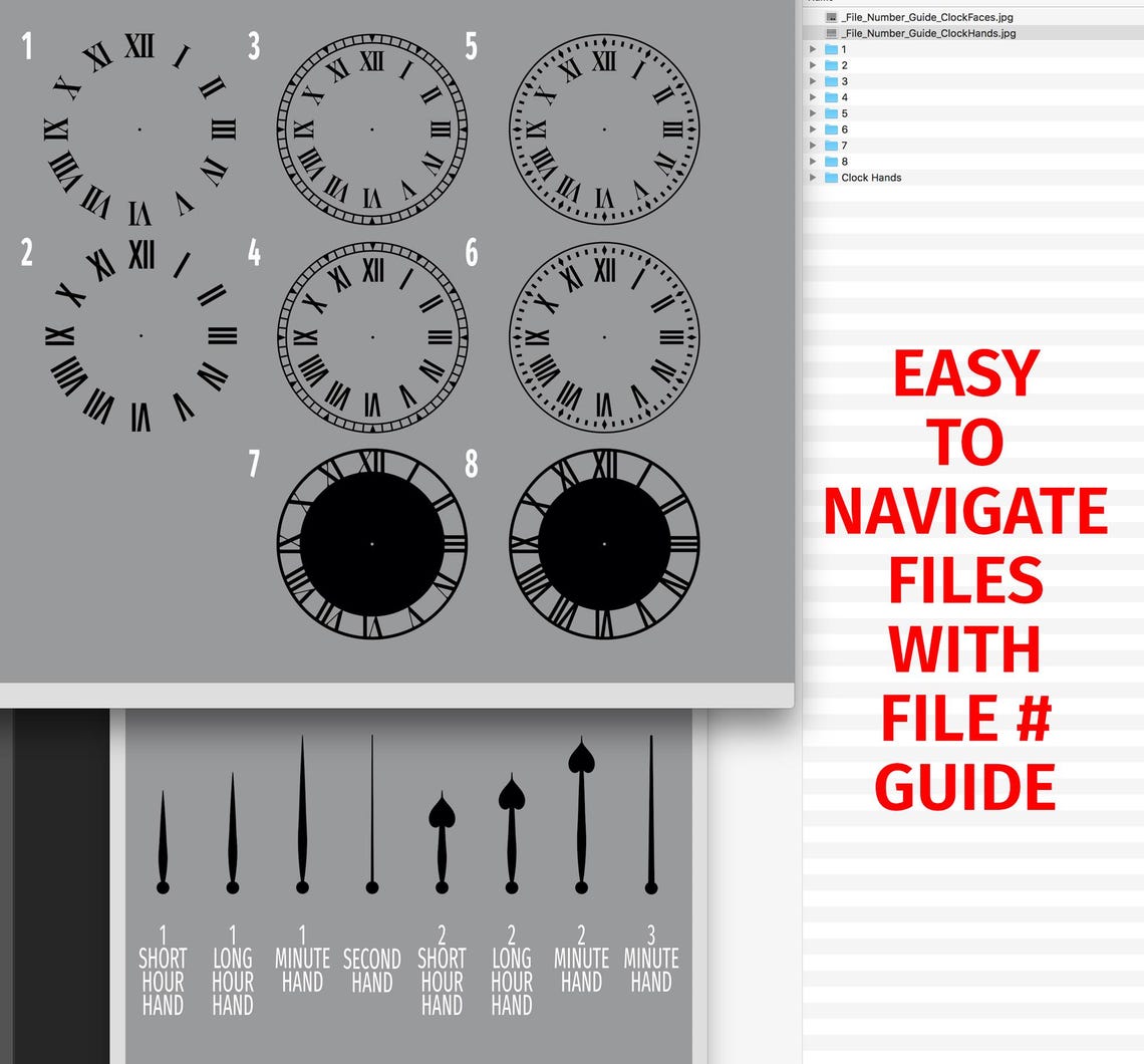 Roman Numeral Clock Faces SVG Vector Clip Art - Cut Files for Cricut ...