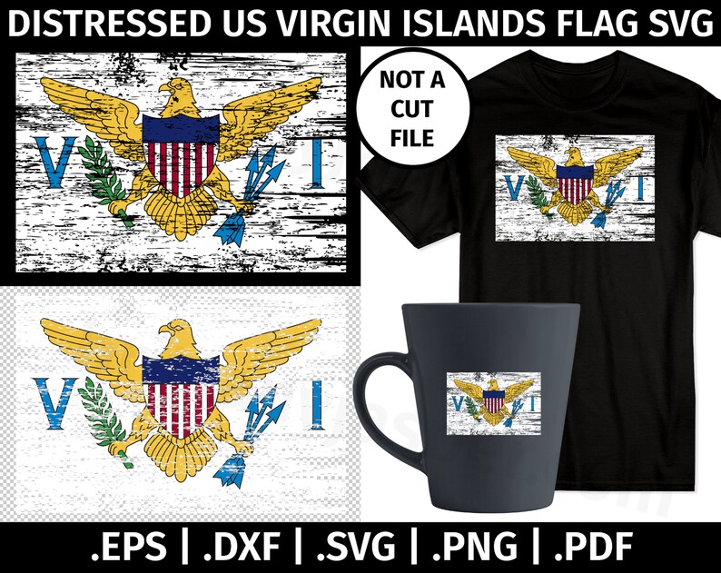Distressed US Virgin Islands Flag SVG Design Clip Art Vector - Etsy