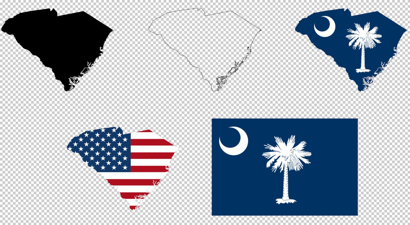 South Carolina State Flag SVG Vector Clip Art Cutting Files - Etsy