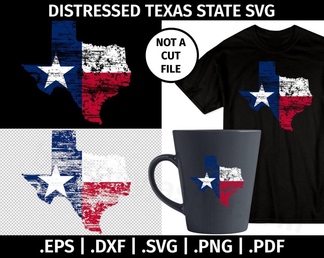Texas Distressed State SVG Design Clipart Vector Graphic Eps Dxf Svg ...