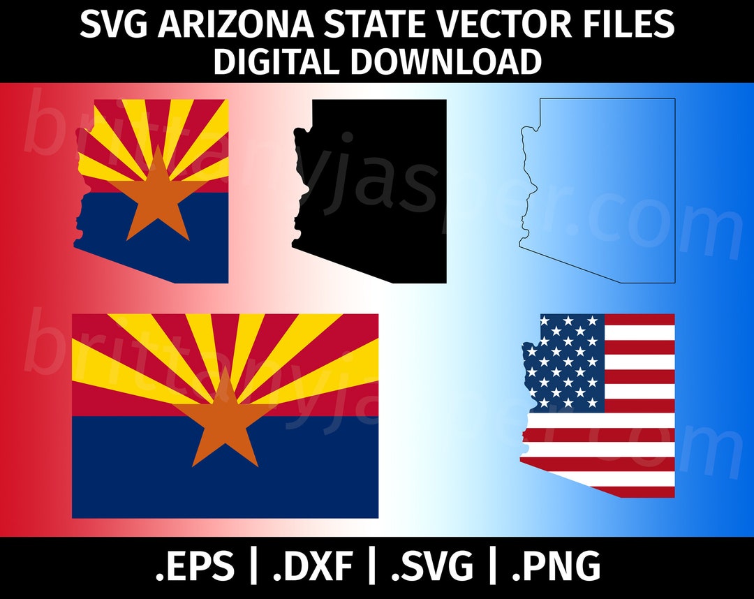 Arizona State Flag SVG Vector Clip Art Cutting Files for Cricut ...