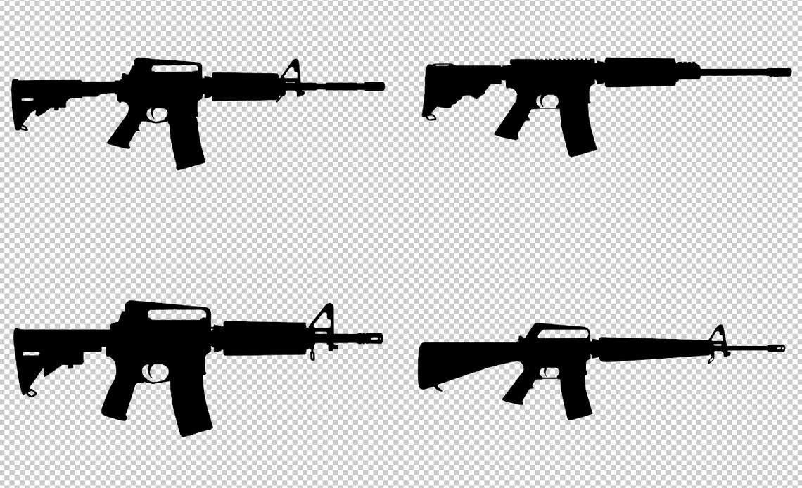 AR-15 SVG Gun Silhouettes Vector Clip Art Cut Files for - Etsy
