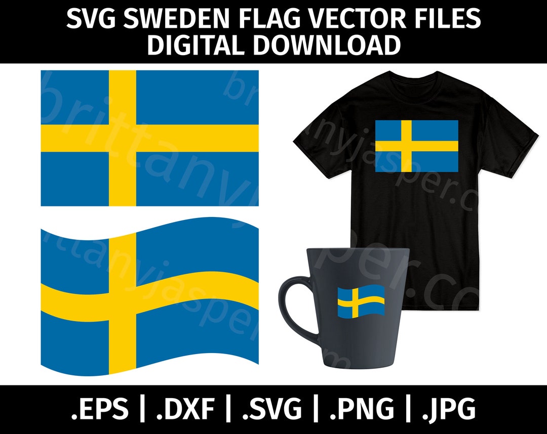 Sweden Flag SVG Clip Art Vector Cut Files for Cricut, Silhouette Eps ...