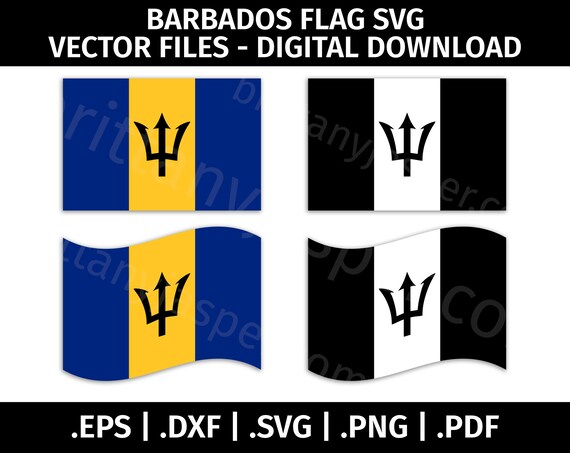 Barbados Flag SVG Vector Clip Art Cut Files for Cricut - Etsy