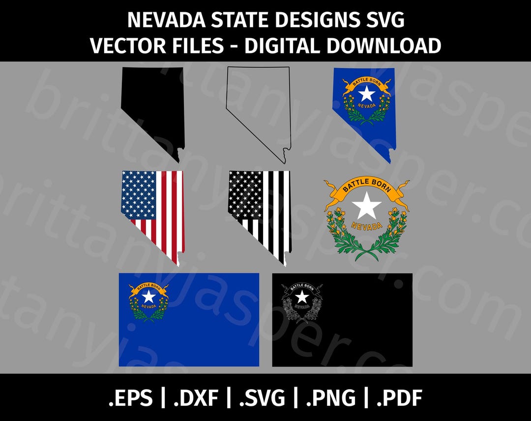 Nevada State Flag SVG Vector Clip Art - Cut Files for Cricut ...