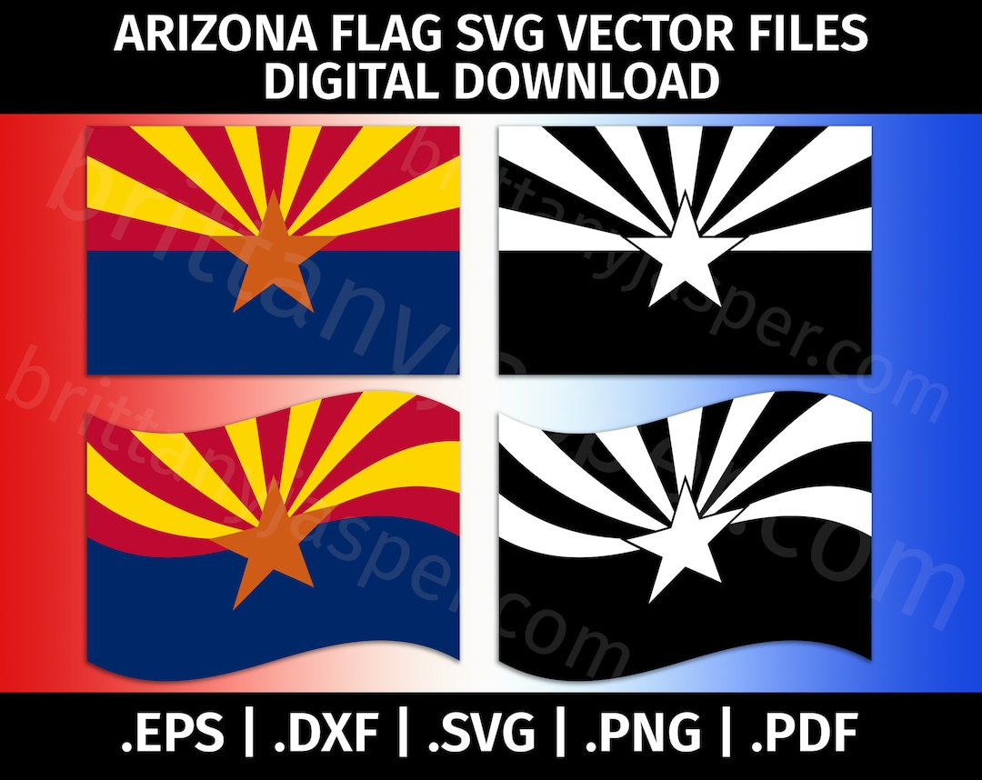 Arizona State Flag SVG Vector Clip Art Cut Files for Cricut - Etsy Hong ...