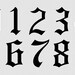 Gothic Number SVG Vector Clip Art Cut Files for Cricut, Silhouette Eps ...