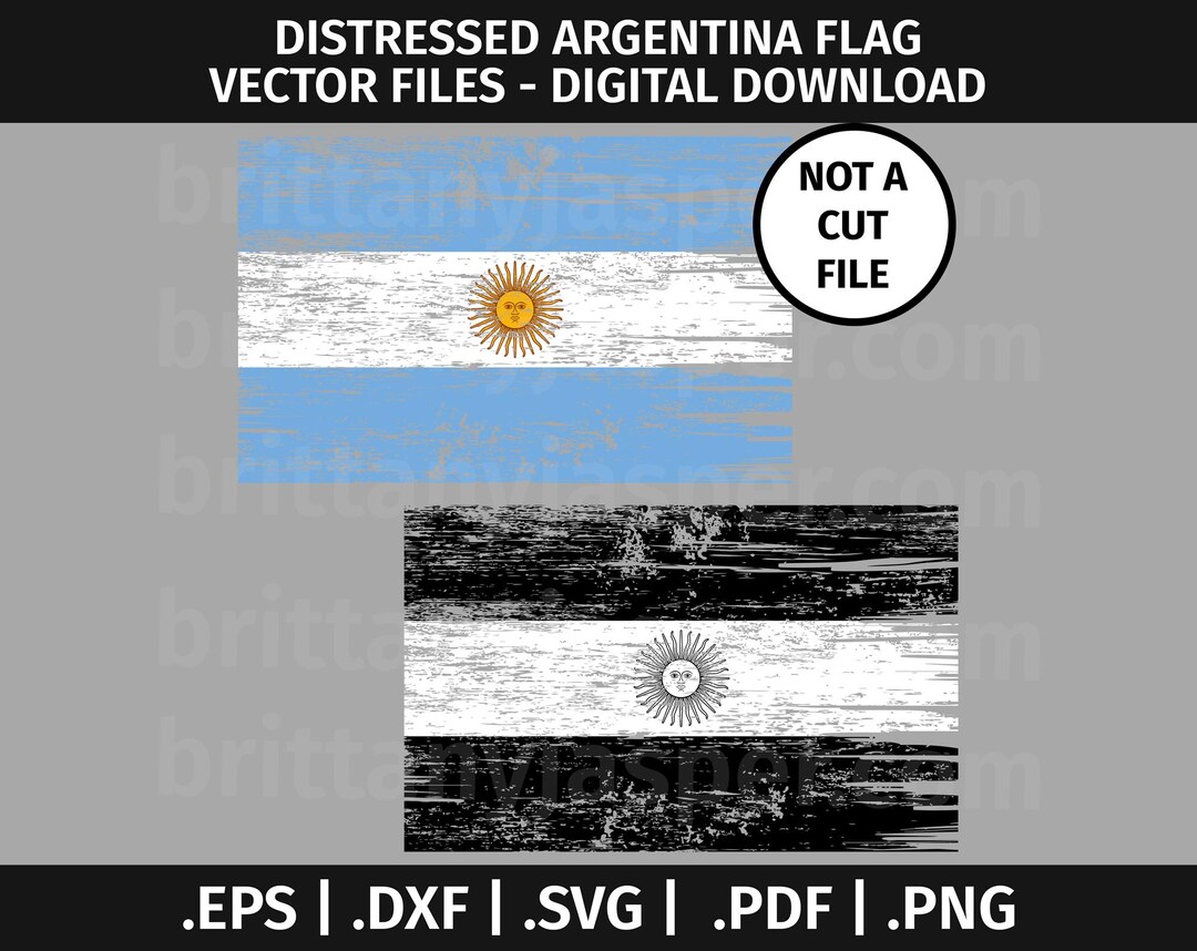 Distressed Argentina Flag SVG Design - Vector Clip Art Graphic - Eps ...