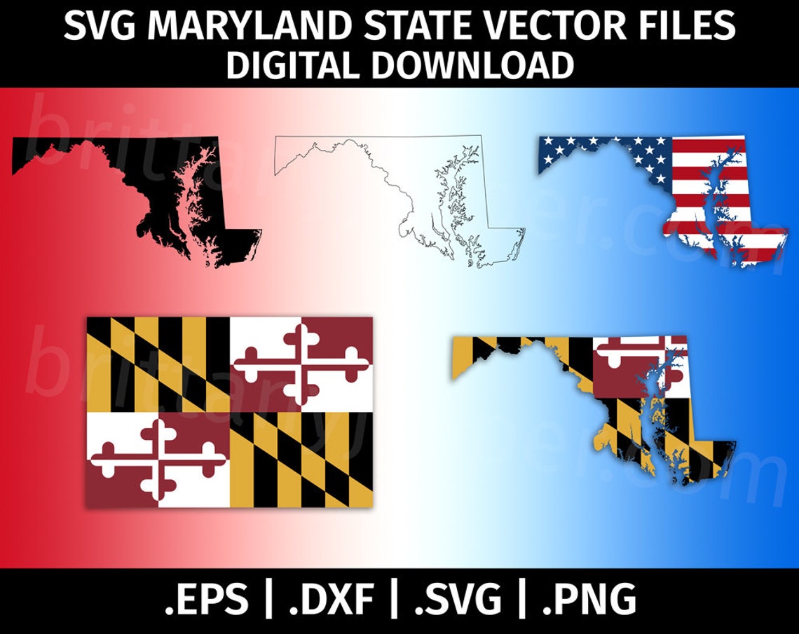 Maryland State Flag SVG Vector Clip Art Cutting Files for | Etsy