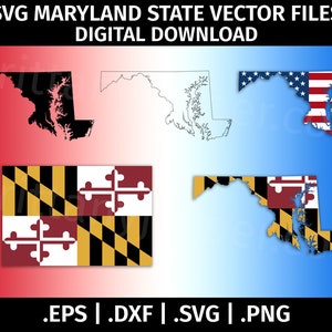 Maryland State Flag SVG Vector Clip Art Cutting Files for | Etsy