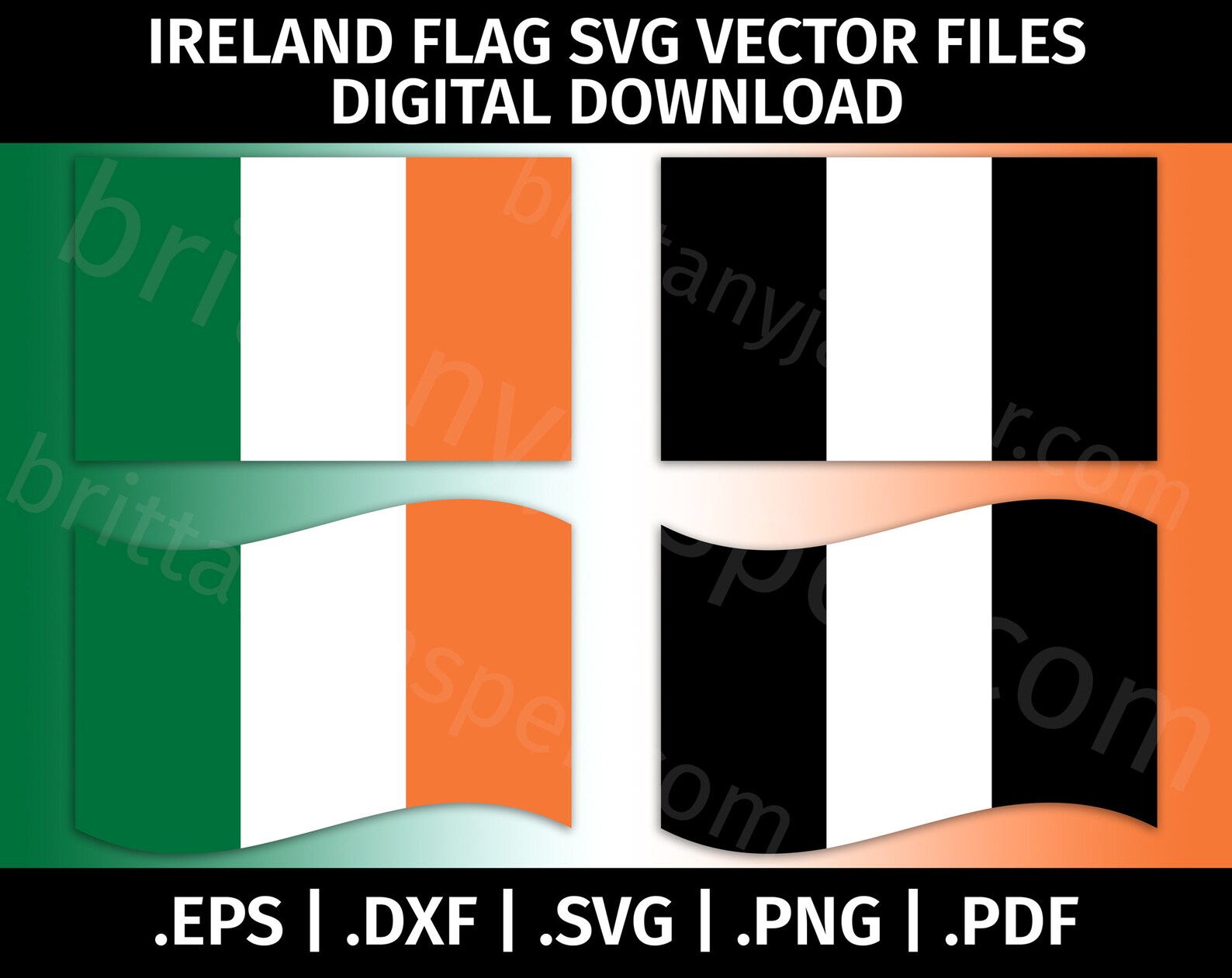 Ireland / Irish Flag SVG Vector Clip Art Cut Files for - Etsy