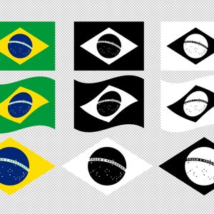 Brazil Flag SVG Vector Clip Art - Cut Files for Cricut, Silhouette ...