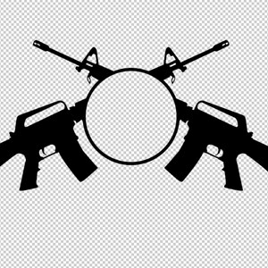 Crossed Rifles SVG / AR-15 Monogram Frames / Gun Silhouettes Vector ...