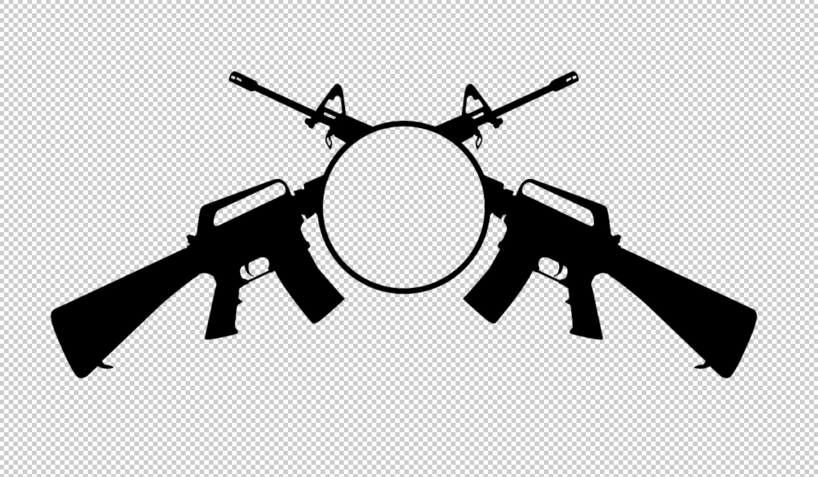 Crossed Rifles SVG / AR-15 Monogram Frames / Gun Silhouettes Vector ...