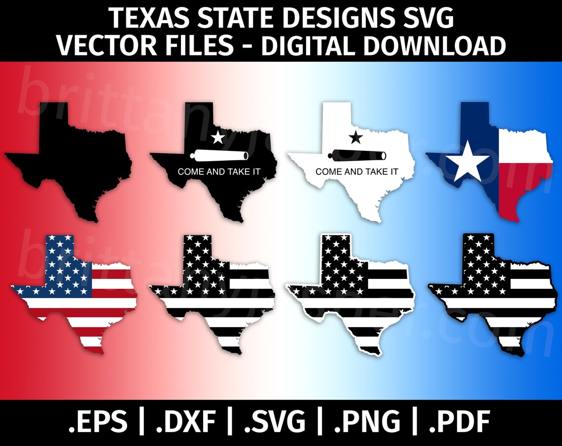 Texas State Designs SVG Vector Clip Art Cut Files for | Etsy
