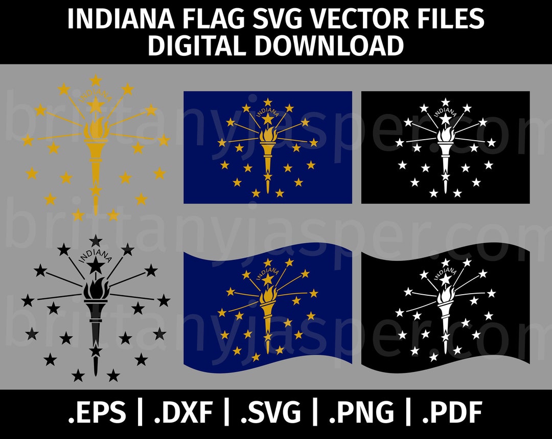 Indiana State Flag SVG Vector Clip Art - Cut Files for Cricut ...
