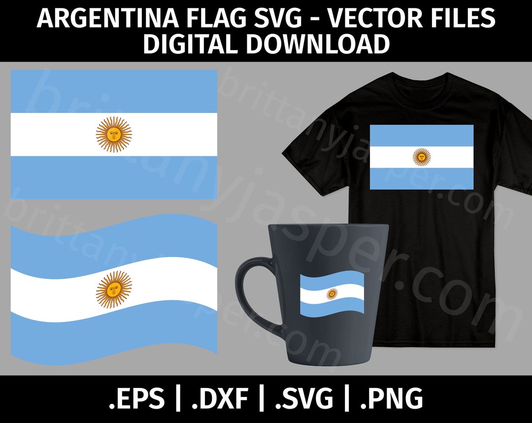 Argentina Flag SVG Vector Clip Art Cutting Files for Cricut, Silhouette ...