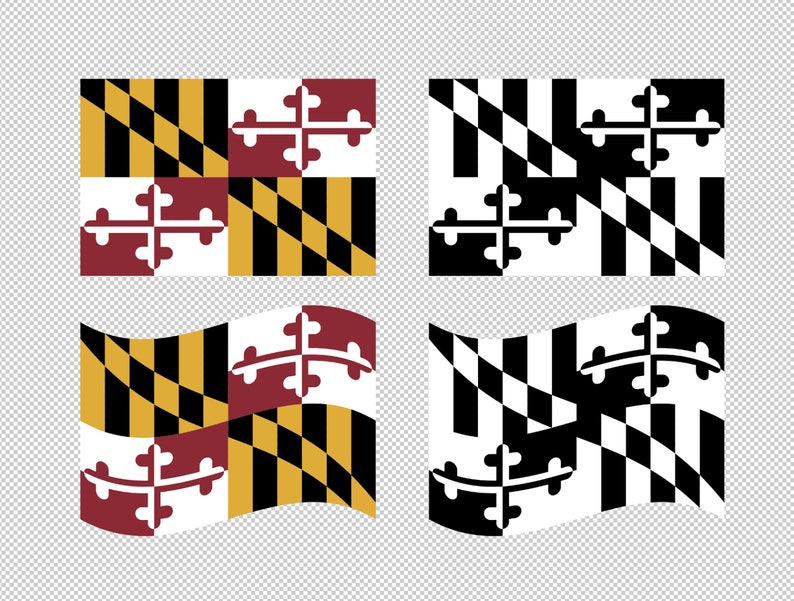 Maryland State Flag SVG Vector Clip Art Cut Files for | Etsy