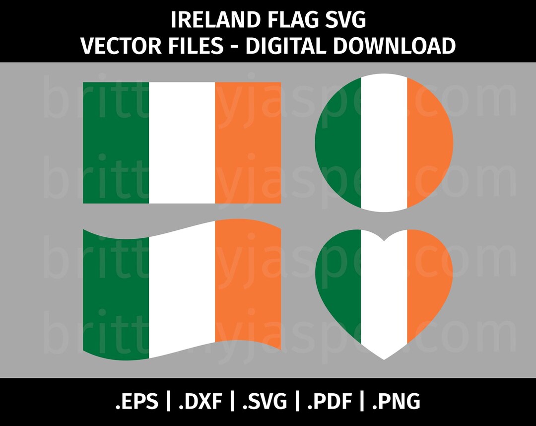 Ireland / Irish Flag SVG Vector Clip Art - Cut Files for Cricut ...