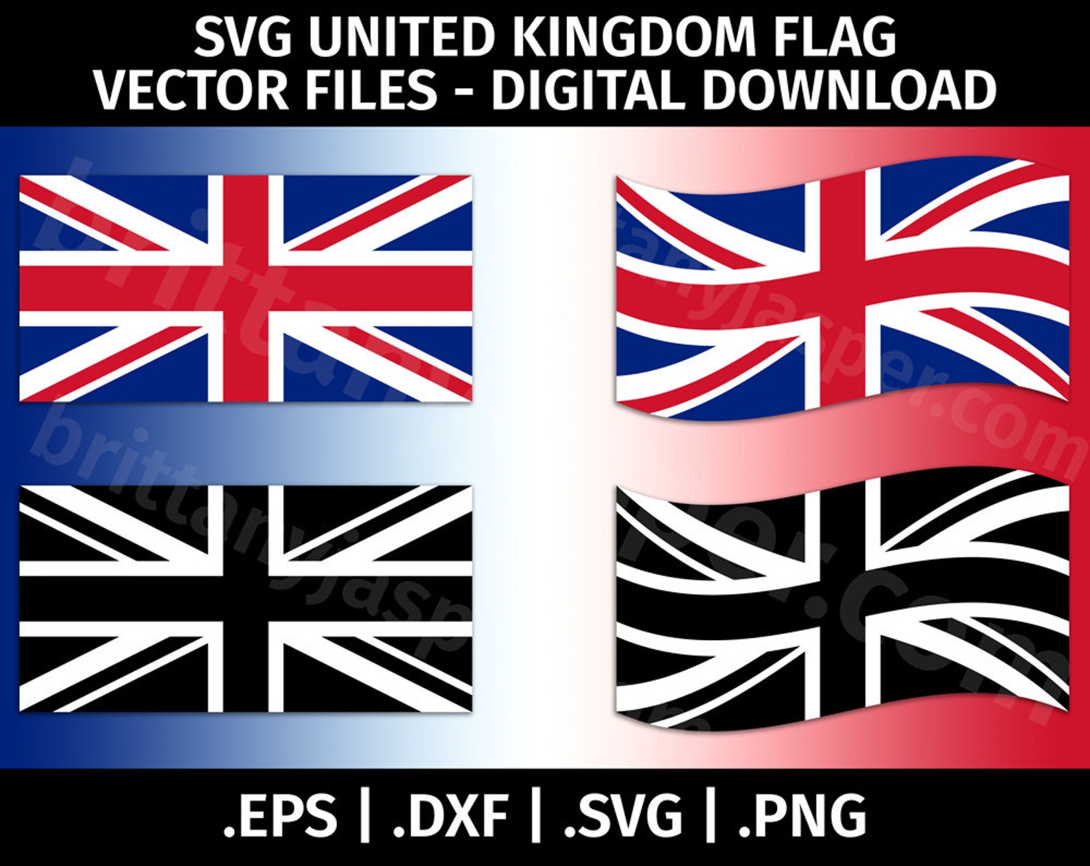 United Kingdom Flag SVG Vector Clip Art Cutting Files for - Etsy