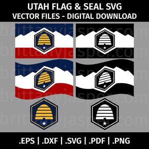 Utah State Flag SVG Vector Clip Art - Cut Files for Cricut, Silhouette ...