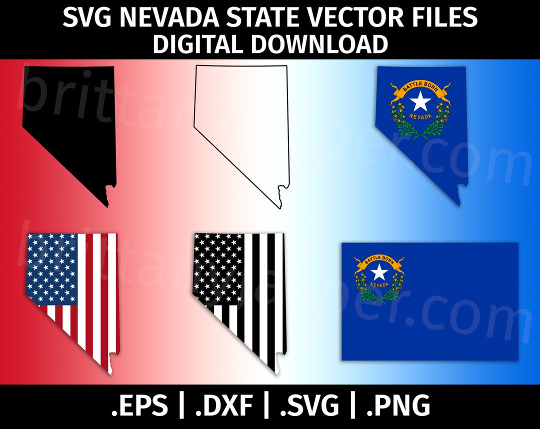 Nevada State Flag SVG Vector Clip Art Cut Files for Cricut - Etsy