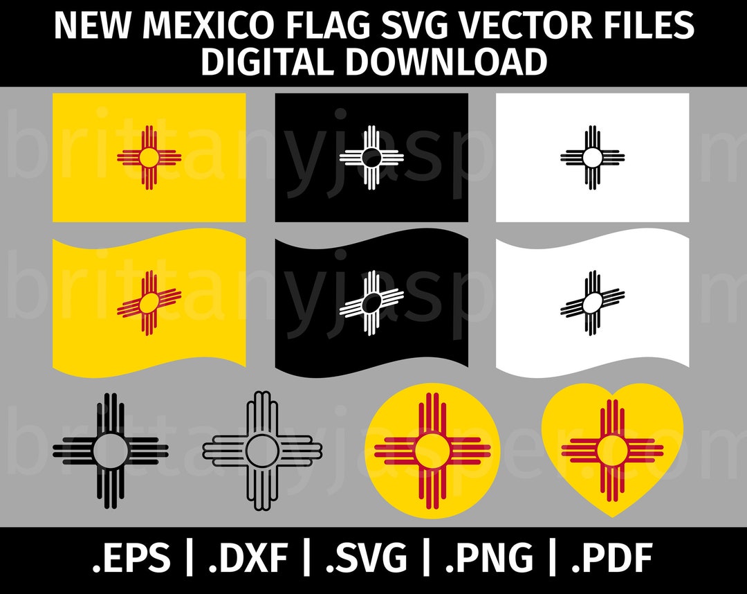 New Mexico State Flag Vector SVG - Cut Files for Cricut - Eps Dxf Svg ...