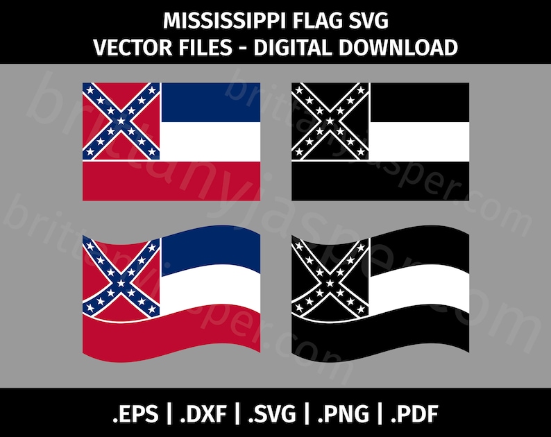 Mississippi State Flag SVG Vector Clip Art - Cut Files for Cricut ...