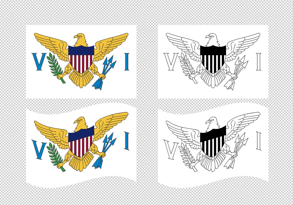 US Virgin Islands Flag SVG Vector Clip Art Cut Files for - Etsy
