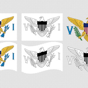 US Virgin Islands Flag SVG Vector Clip Art - Cut Files for Cricut - Eps ...