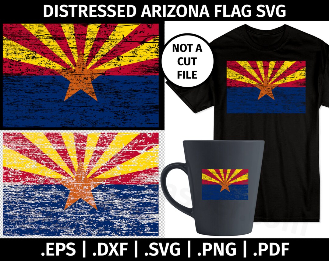 Distressed Arizona Flag SVG Design Clip Art Vector Graphic Eps Dxf Svg ...