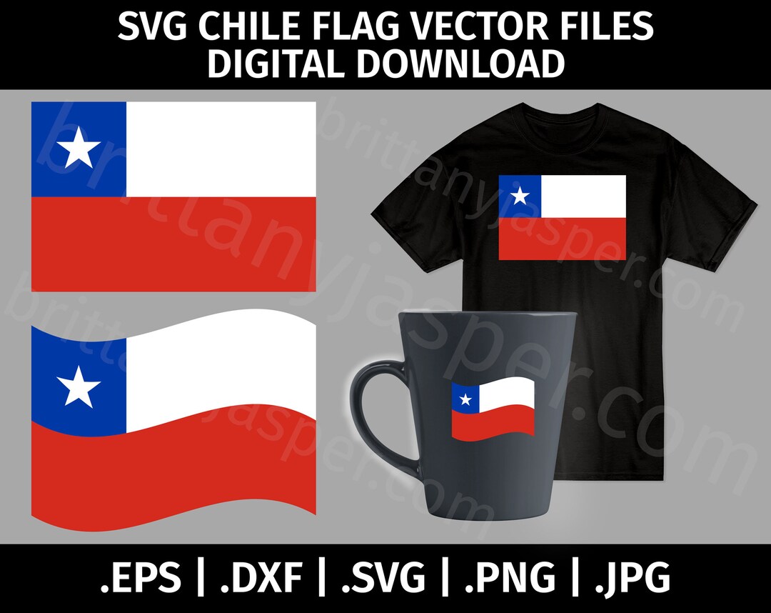 Chile Flag SVG Vector Clip Art - Cutting Files for Cricut, Silhouette ...