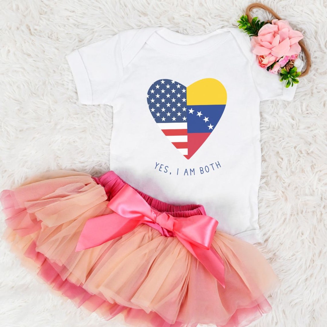 Venezuela USA Baby Bodysuit Half Venezuela Half American Flag New Mom ...