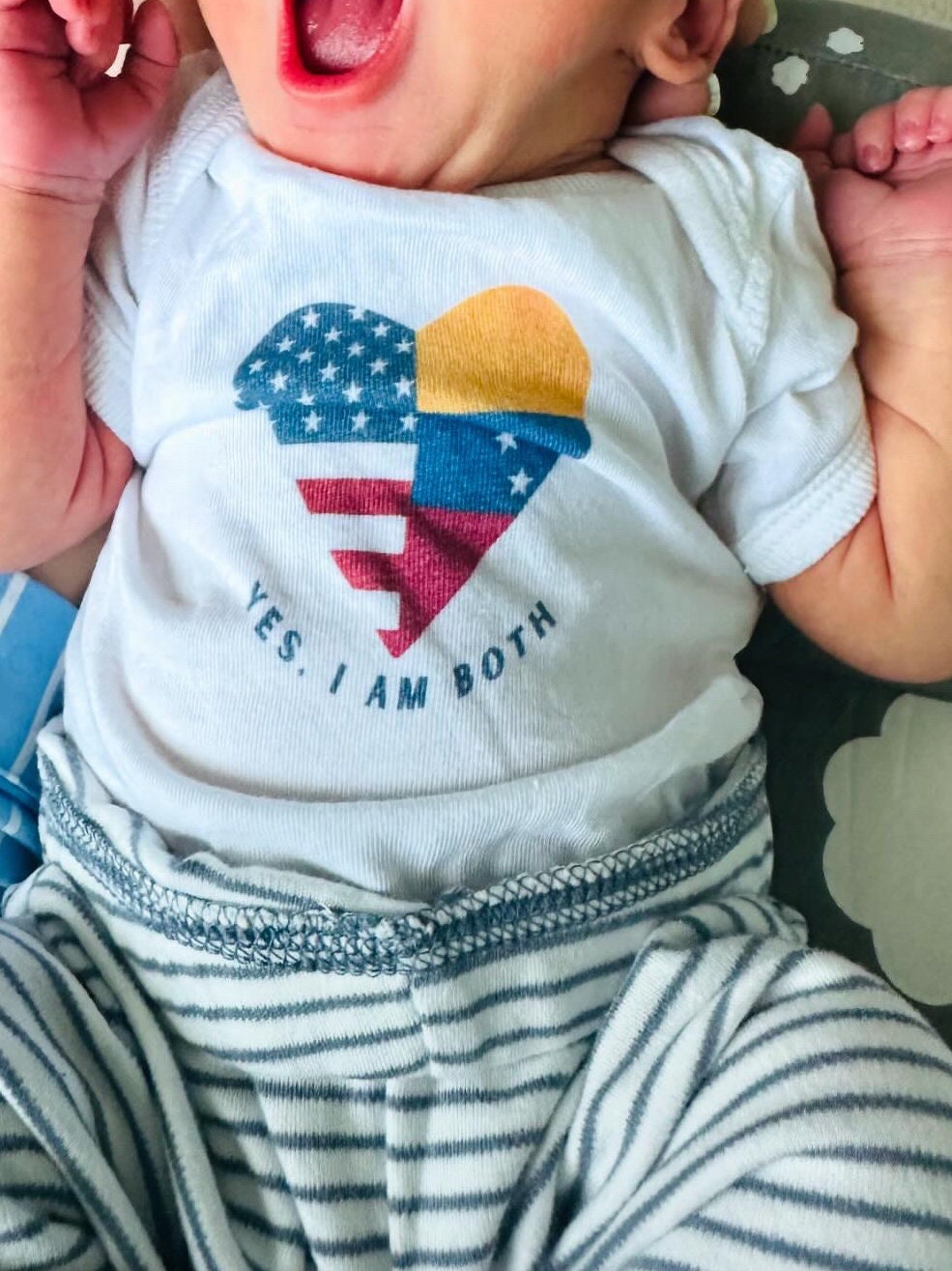Venezuela USA Baby Bodysuit Half Venezuela Half American Flag New Mom ...