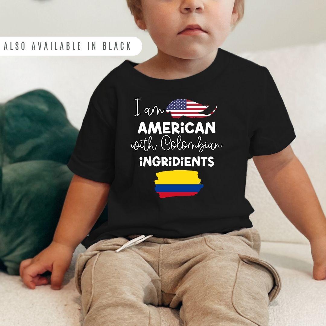 Colombian Baby Shirts Half and Half Family American Flag New Mom Baby ...