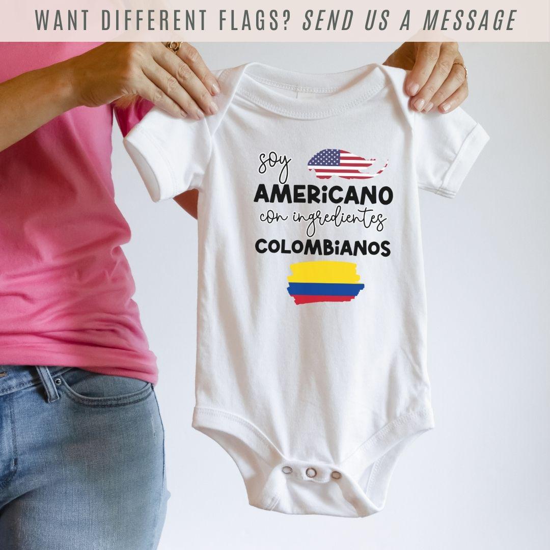 Colombian Baby Shirts Half and Half Family American Flag New Mom Baby ...