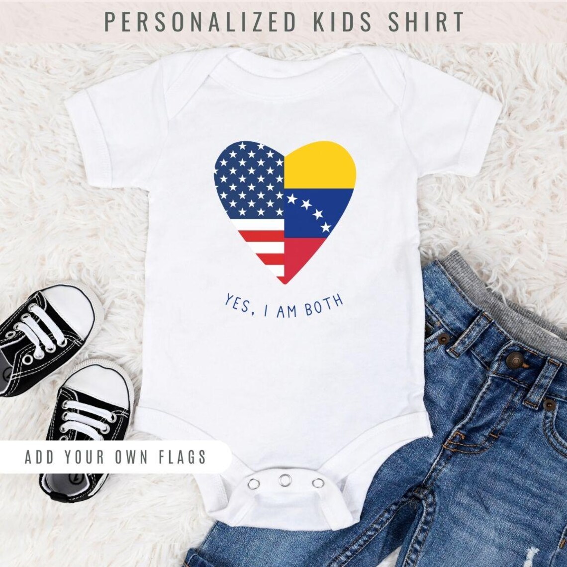 Venezuela USA Baby Bodysuit Half Venezuela Half American Flag New Mom ...