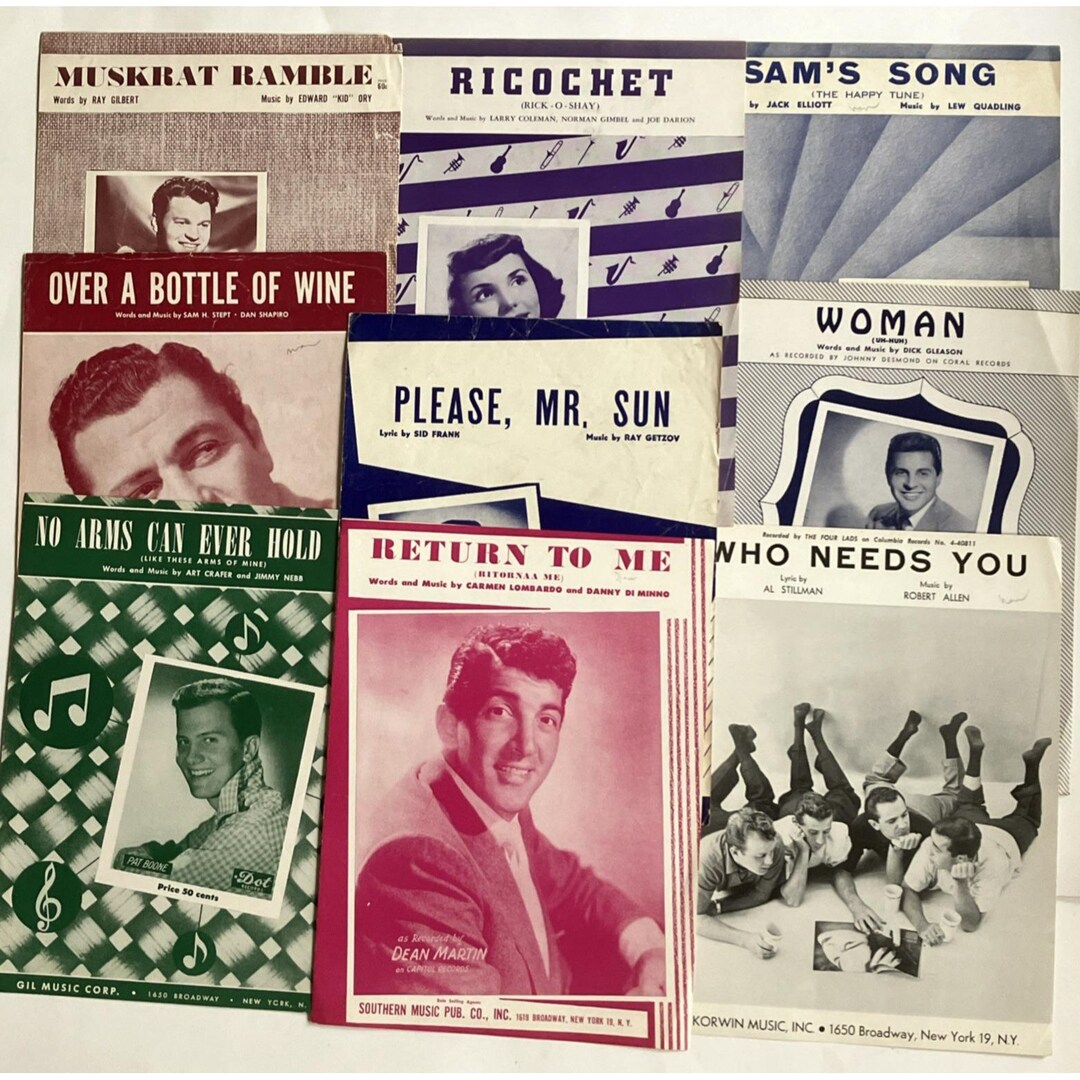 1950s Vintage Sheet Music Muskrat Ramble Pat Boone Dean Martin the Four ...